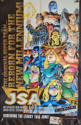 JSA JUSTICE SOCIETY OF AMERICA PROMO POSTER 22x34” FLASH STARMAN 1999 ...