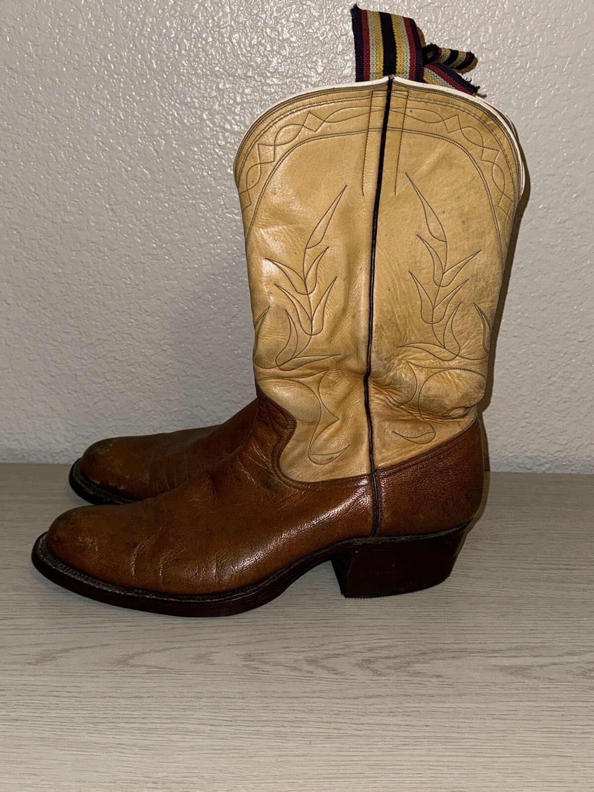 Custom Griffith Bluecher Leather Cowboy Boots Size 12 Narrow Western ...