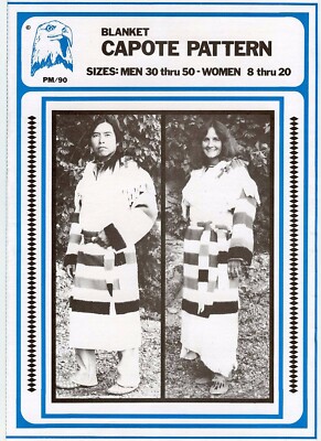 Indian, Frontier Style Blanket Capote Coat Men Women Eagle's View ...