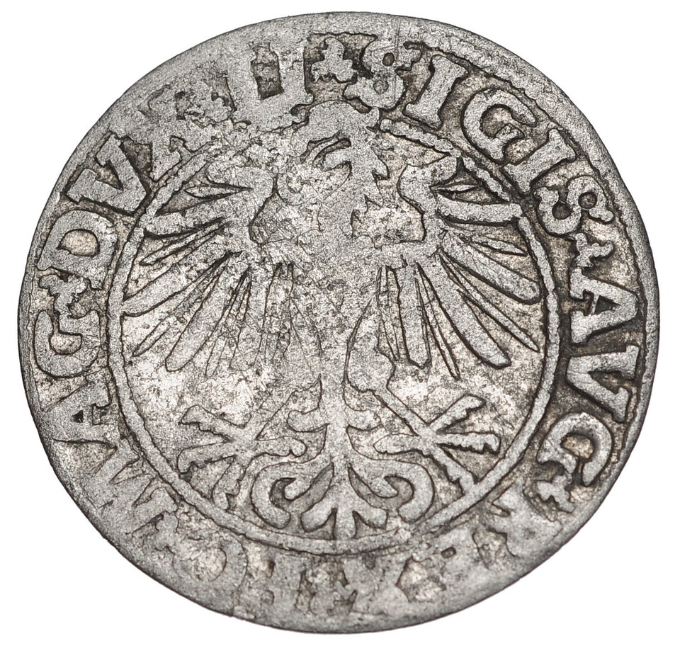 Poland Lithuania 1/2 GROSCHEN 1/2 grosz 1550 Sigismund II Silver Coin ...