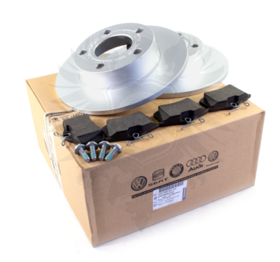 NEW Genuine VW Passat Audi A6 245mm Rear Brake Rotors Disc Pad Set ...