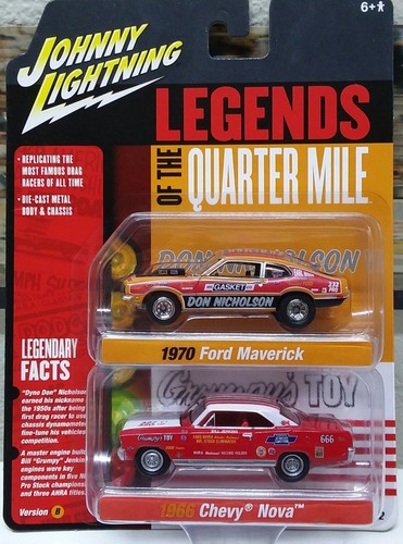 Johnny Lightning Legends Of The Quarter Mile '70 Ford Maverick & '66 ...