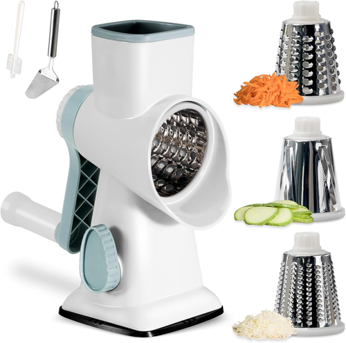Cheese Grater Hand Crank Rotating Cheese Shredder Stainless Steel ...