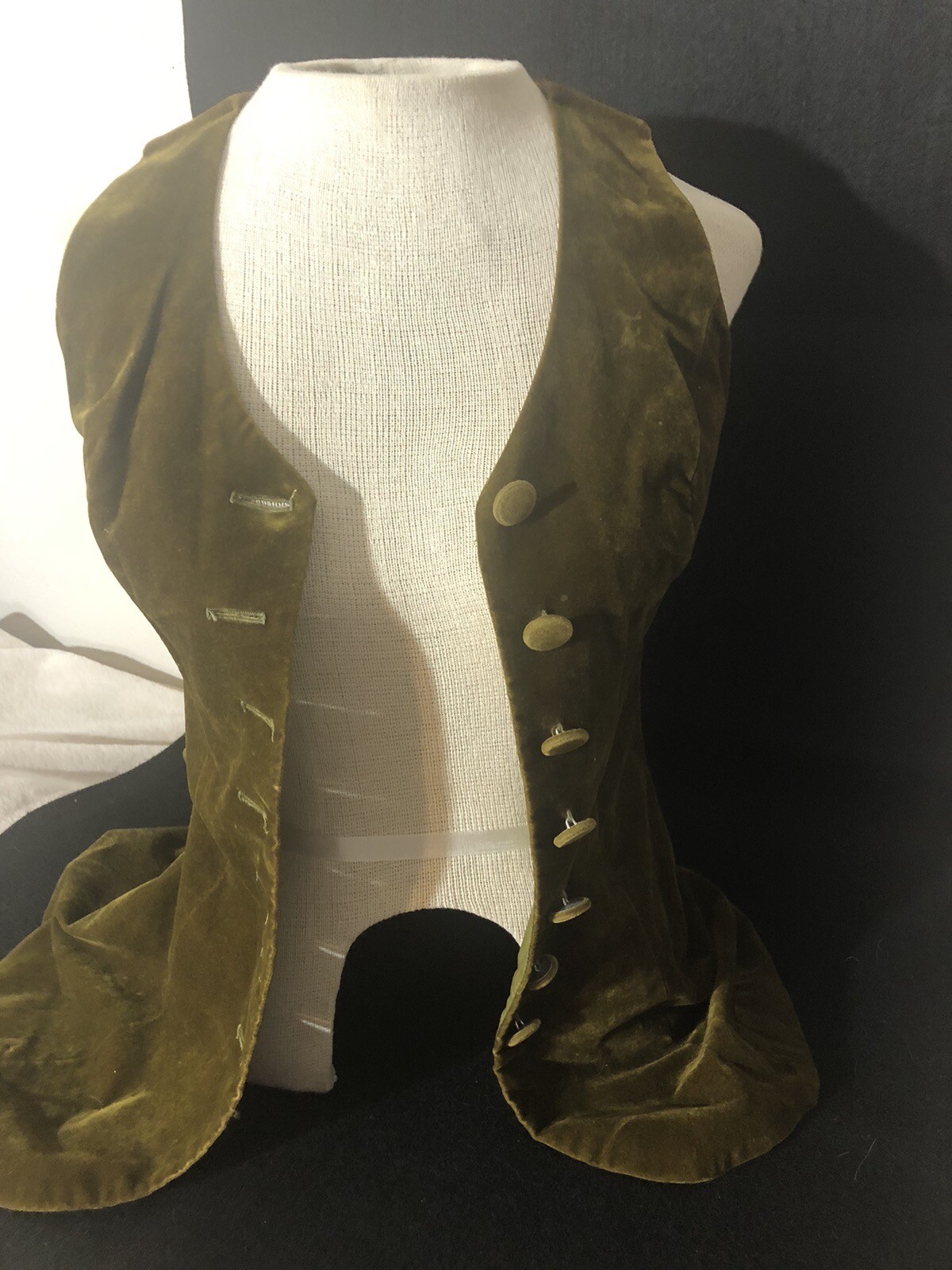 Vintage Velvet Vest Olive Green Campus Casuals Extra … - Gem