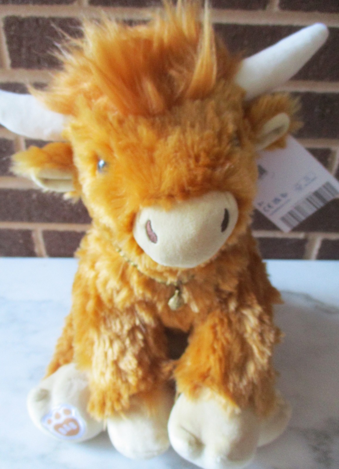 Build a Bear Shaggy Highland Cow 14" Plush Wearing Medal Brass Bell 2024 | eBay