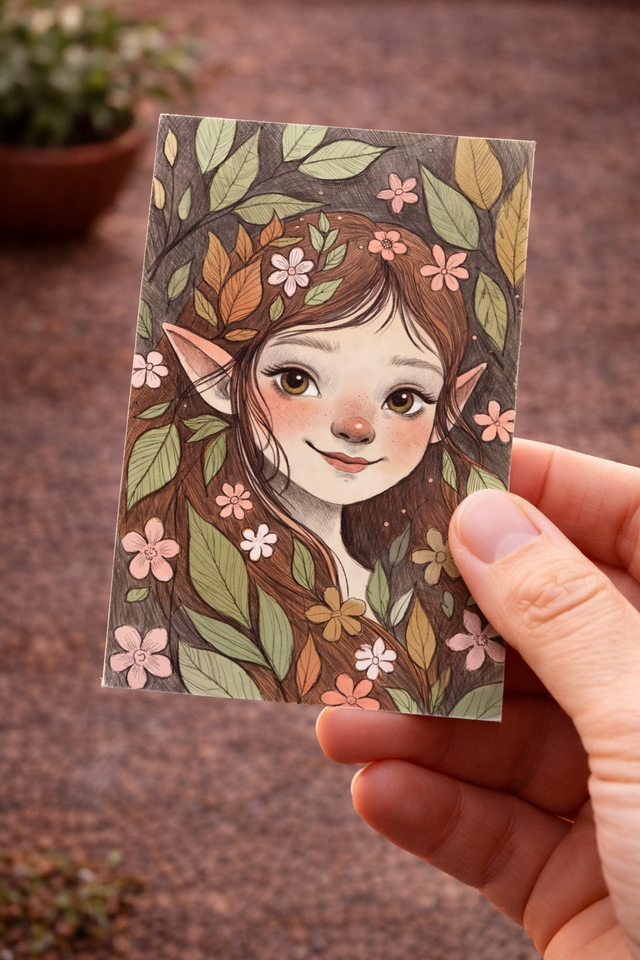 Fantasy Fairy #8ACEO Print 2.5x3.5 Mini Card Watercolor Style Acid-Free ...