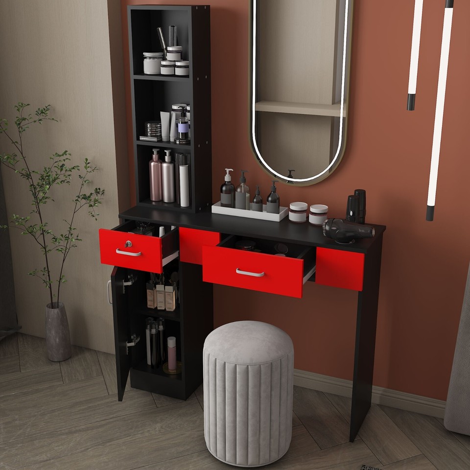 Barber Table Home Lockers beauty salon multi-functional lockers red ...