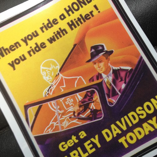 Ride with Hitler on a Honda WW2 Propaganda Sticker Harley Davidson ...