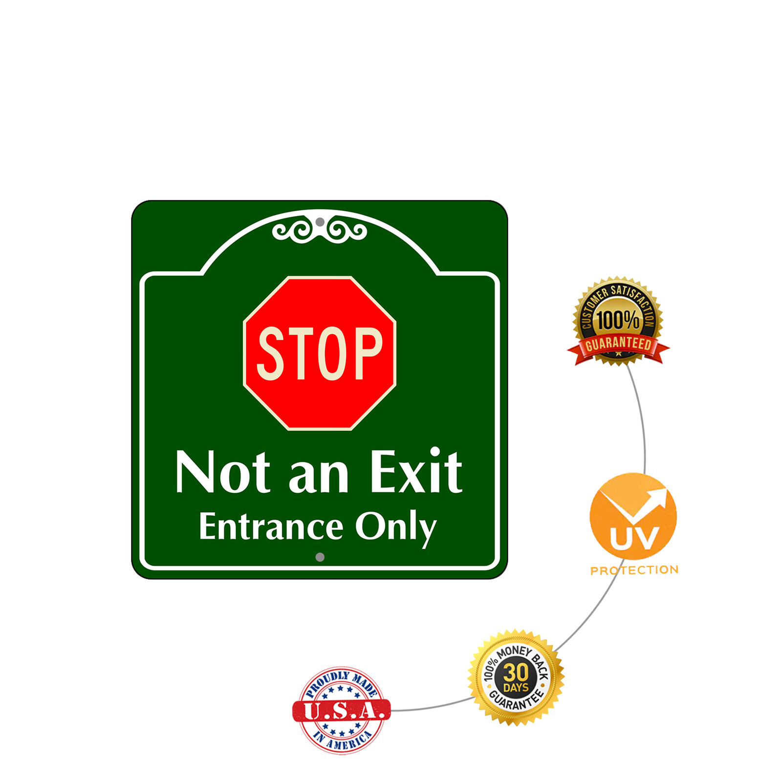 Stop Not an Exit Entrance Only Unique Novelty Aluminum Metal Sign 12 ...