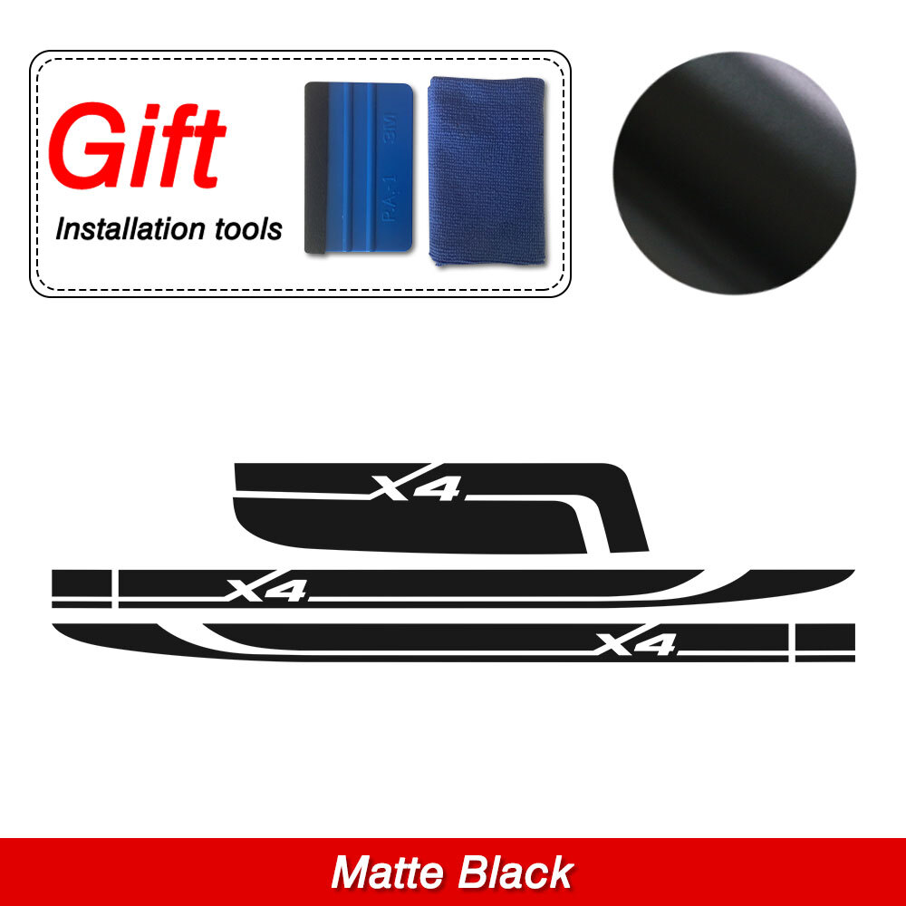 Car Bonnet Hood Stripe Rocker Panel Body Side Decals Stickers Kit for ...