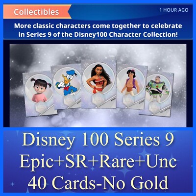 D100 CHARACTER SERIES 9 EPIC+SR+RARE+UN 40 CARD SET-TOPPS DISNEY ...