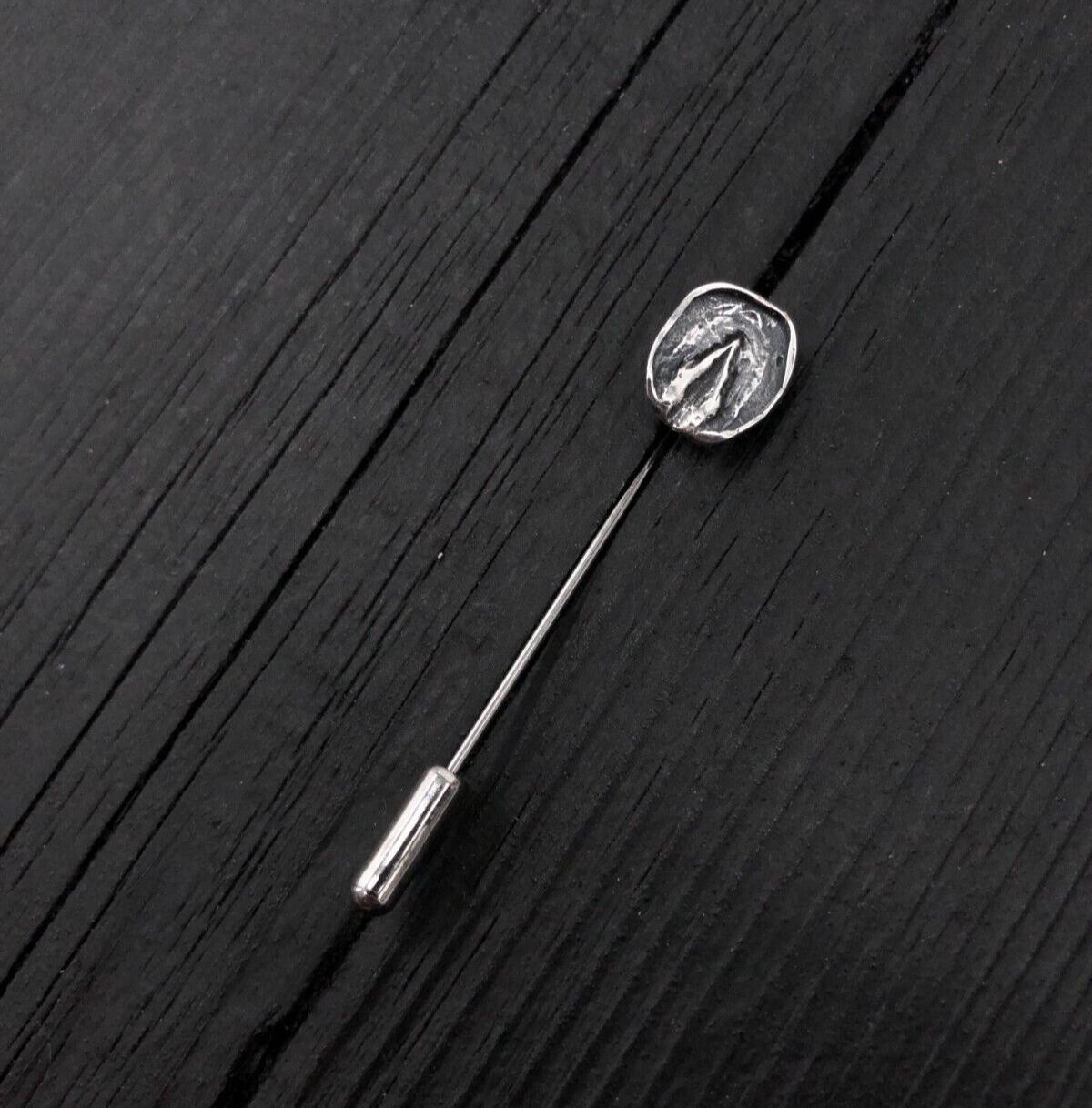 Silver Horse Hoof Ascot Stickpin Sterling Tie Pin Equesrtrian Lapel Pin ...