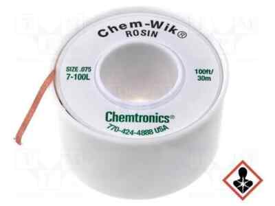 NEW 30m Desoldering Braid 0.075in Solder Wick Chemtronics Chem-Wick ...