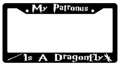 My Patronus Is A Dragonfly Black Plastic License Plate Frame Harry ...