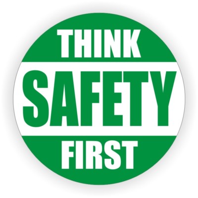 Think Safety First Hard Hat Decal | Label Helmet Sticker Safe Worker ...