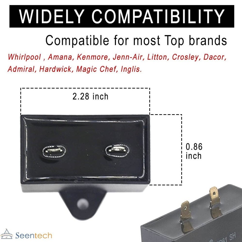 Start Relay & Capacitor W10613606 Refrigerator Compressor Compatible W ...