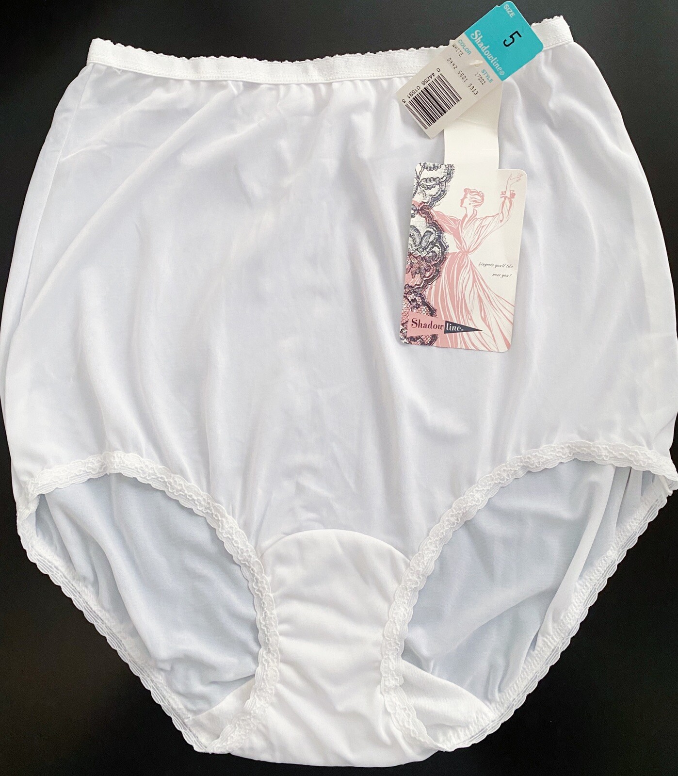NWT Vintage SHADOWLINE Panty Nylon White 17001 Size 5… - Gem