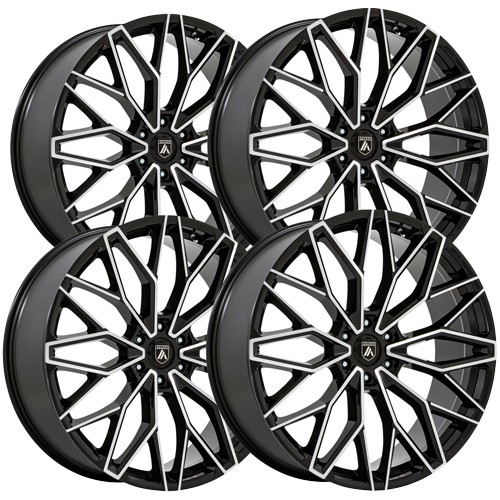 (Set of 4) Asanti AB050 Mogul 6 26x10 6x135 +30mm Black/Machined Wheels ...