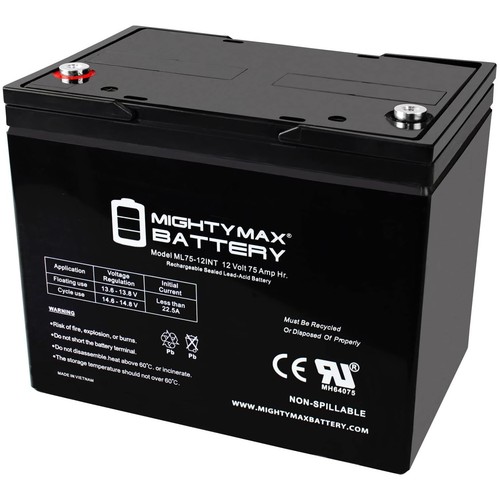 Mighty Max 12V 75Ah Internal Thread Battery Replacement for MK M34 SLD ...