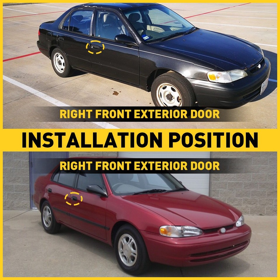 Front Right Black Outside Inside Door Handle For Toyota Corolla Chevy ...