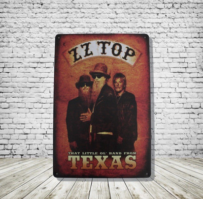 ZZ Top Vintage Style Tin Metal Bar Sign Poster Man Cave Collectible New ...