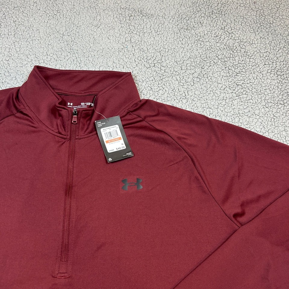 NWT Under Armour Men's Maroon 3XLT Tech 2.0 1/2 Zip Loose Fit Pullover ...