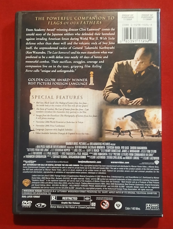 LETTERS FROM IWO JIMA☆DVD☆USED~EXCELLENT CONDITION☆RATED R☆2006 | eBay UK