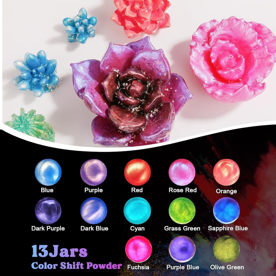 60 Colors Mica Powder,Natural Pearlescent Pigment Powder for Epoxy ...