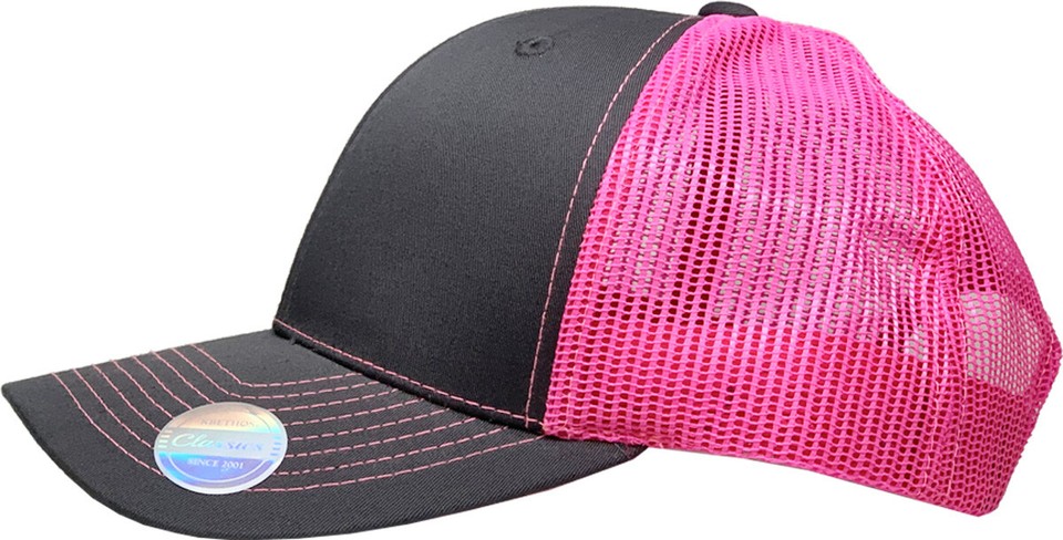 Classic 6 Panel Mesh Cotton Twill Trucker Cap Adjustable Snapaback Hat ...