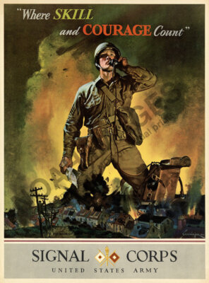 Skill and Courage Count Signal Corps vintage WW2 poster 16x20 | eBay