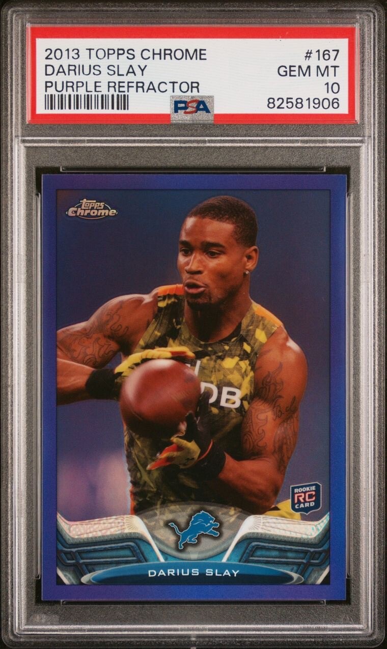 2013 Topps Chrome Darius Slay #/499 Purple Refractor #167 RC PSA 10 Gem ...