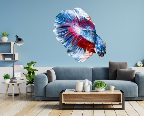 3D Blue Goldfish G206 Animal Wallpaper Mural Poster Wall Stickers Decal ...