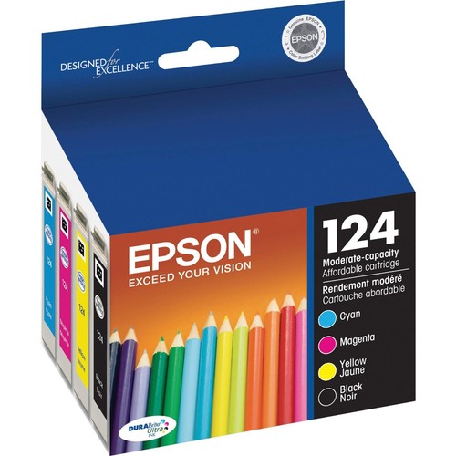 Epson 124 Black & Colors Ink Cartridge - T124120BCS 10343876538 | eBay