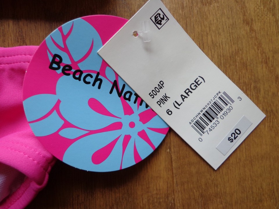 BEACH NATIVE 2-piece NWT sz 5 pink 2-piece swimsuit hearts & stripes | eBay