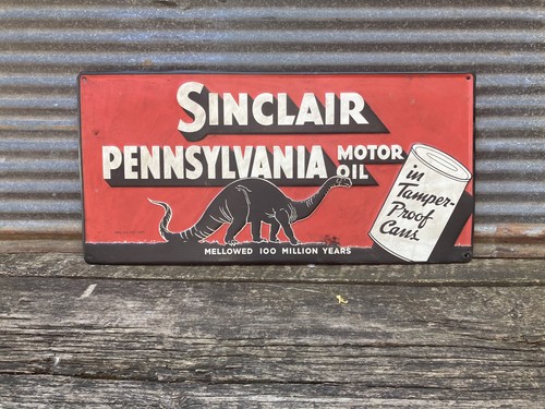 Sinclair Sign Metal Gas Sign Motor Oil Gas Oil Batteries Car Auto 11 1/ ...