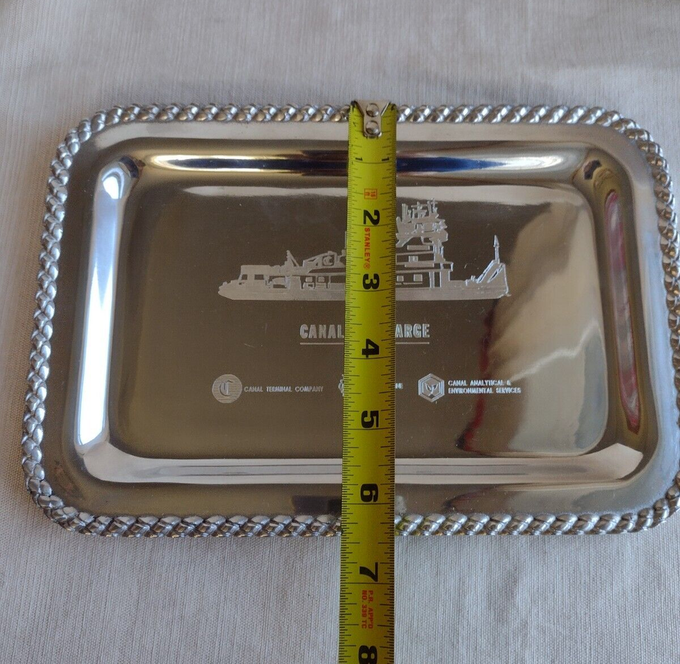 Illinois Canal Barge Salisbury Aluminum Masthead Rope Edged Vanity Tray ...