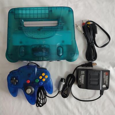 Nintendo N64 Console Systemv Clear Green Shell Bundle W/Oem controller ...