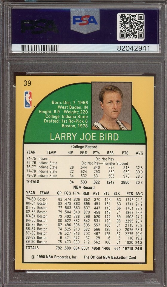 1990-91 NBA Hoops - #39 Larry Bird Boston Celtics PSA 10 | eBay
