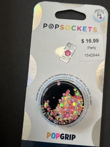 PopSockets Phone Grip Stand Liquid Sparkle Rave Confetti POPGRIP LUXE ...