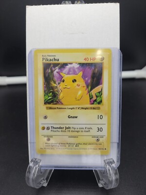 PIKACHU RED CHEEKS SHADOWLESS POKEMON BASE SET 58/102 MISPRINT | eBay