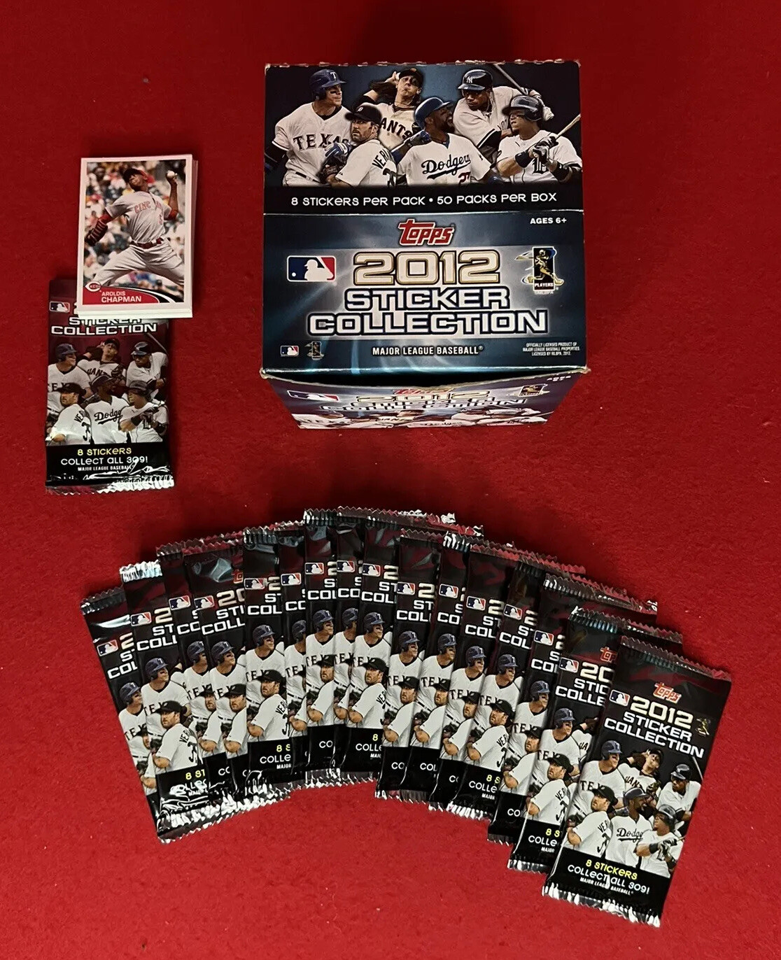 2012 Topps MLB BaseBall Sticker Collection (16) Sealed Packs 1 Open ...