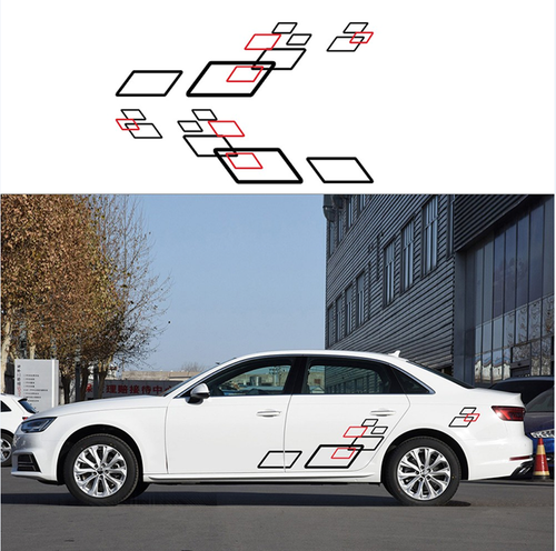 2Pcs Stickers For Car Both Sides Body Vinyl Film Decals DIY Sports ...