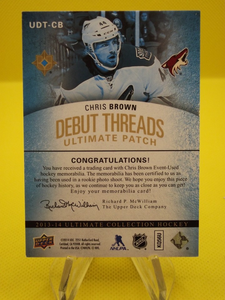 2013-14 Ultimate Collection Debut Threads Patches #UDTCB Chris Brown ...
