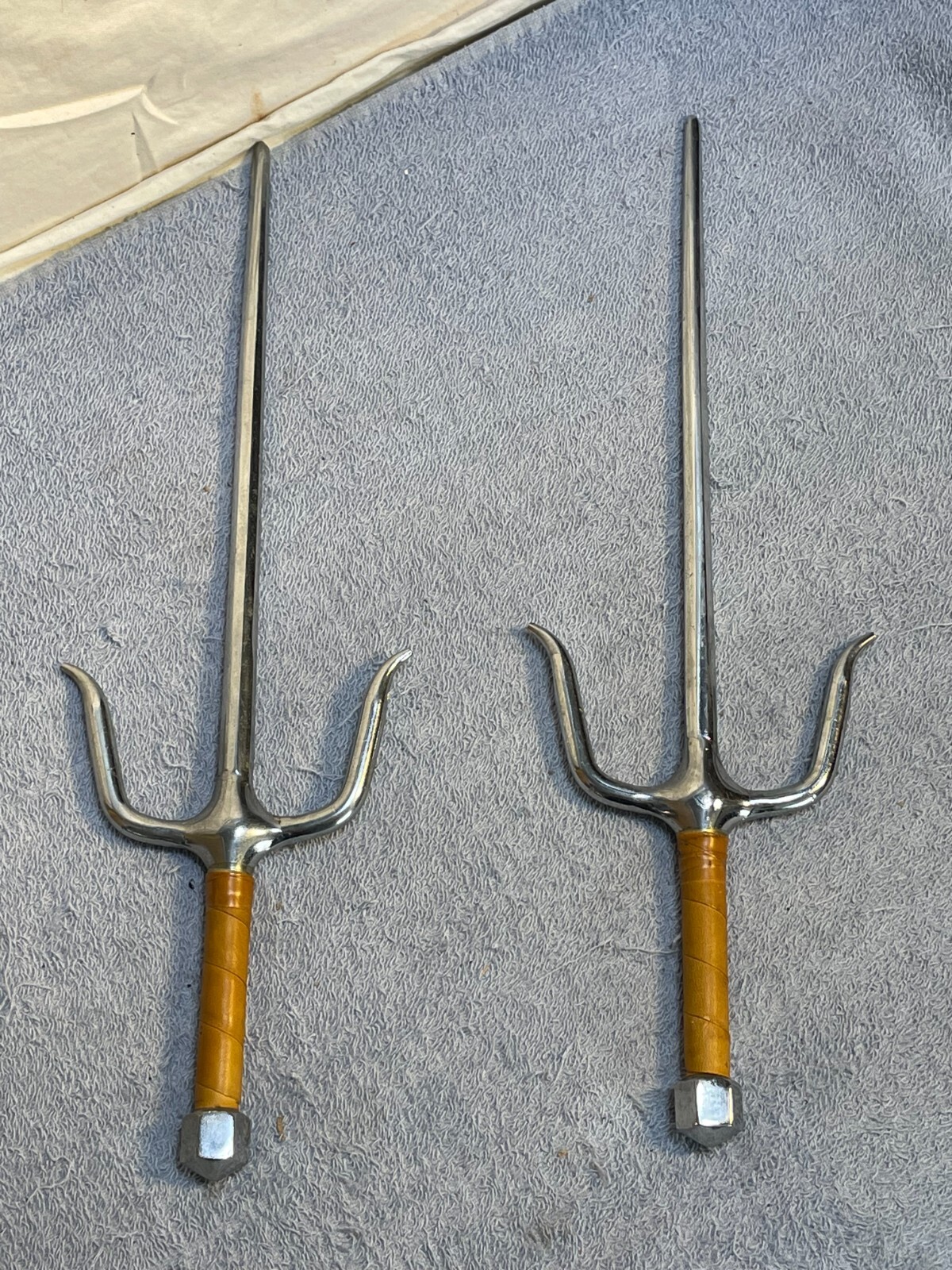 2 Vtg Japanese 15" Sai Martial Arts Weapons Ryukyu Kobudo Jitte Tokidu ...