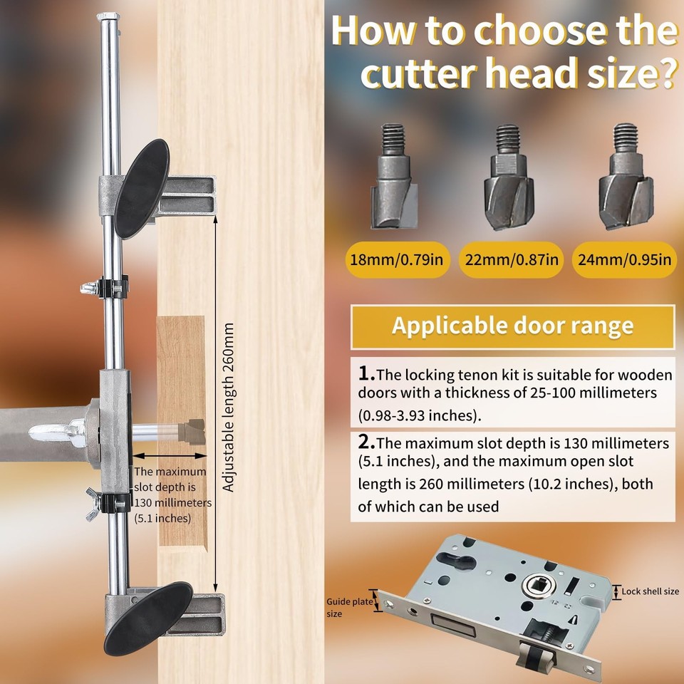 Door Lock Mortiser Kit, Lock Fitting Jig Maintenance Set, Door Lock ...