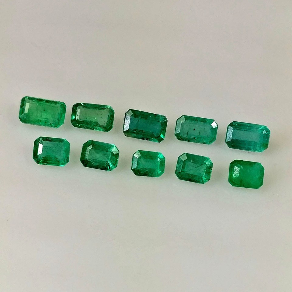 4.53ct Natural Emerald nice octagon cut nice green luster gems lot | eBay