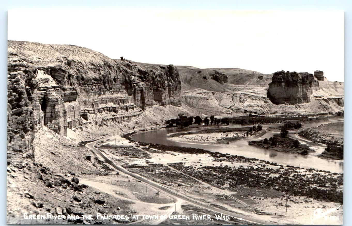 RPPC GREEN RIVER , WY Wyoming ~ The PALISADES & RIVER c1940s Sanborn ...