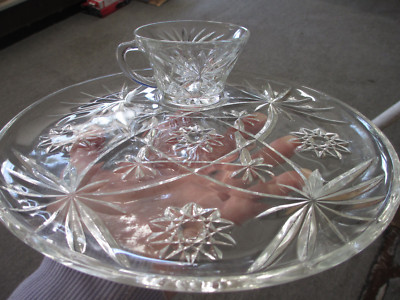 Vintage Set of 7 Glass Plates, Serving Plate, Cup Insert, Unbranded, 4 ...