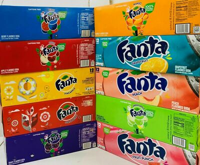 American Fanta Can Drink,Flavoured Soda,Caffeine Free,12 Cans x 355ml ...