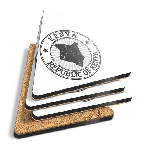 4x Triangle Coasters - BW - Repubblica Of Kenya Green Map Africa #41843 ...